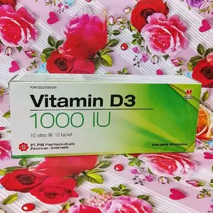suplemen kemasan tablet Vitamin D3 1000 IU PIM per strip - Shop | Tokopedia