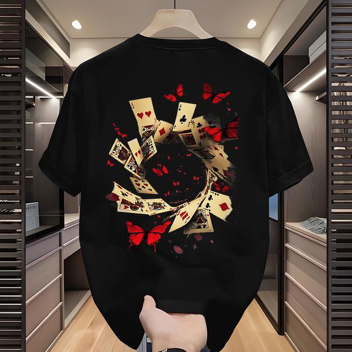 Promo Kaos Poker Retro Tahan Panas - Desain Floral Jawa & Kartu AS ...