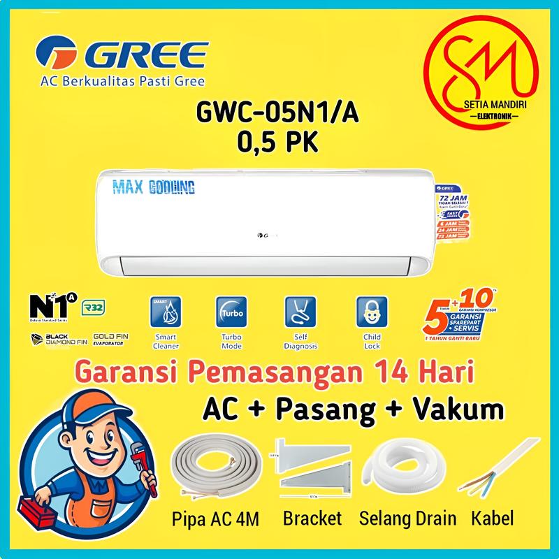 AC GREE Standart 0.5PK R32 GWC-05N1A 1/2 PK Gold Fin Evaporator GWC ...