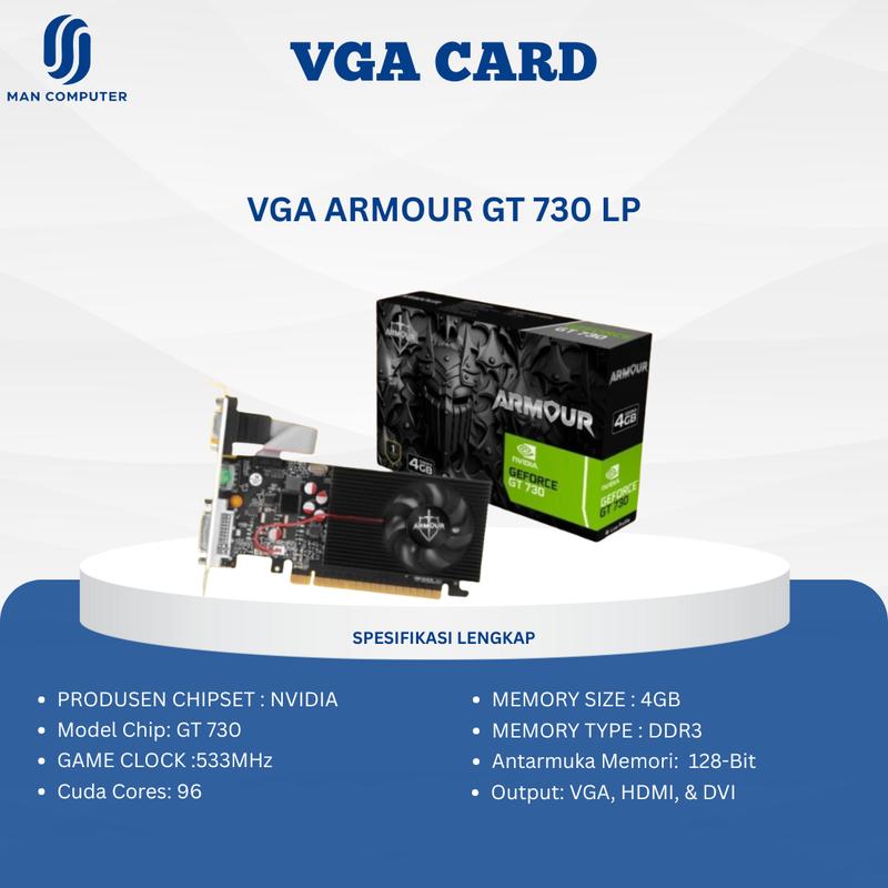 VGA Armour GT 730 LP 4GB DDR3 NVIDIA VGA GT730 Chipset Nvidia Game ...