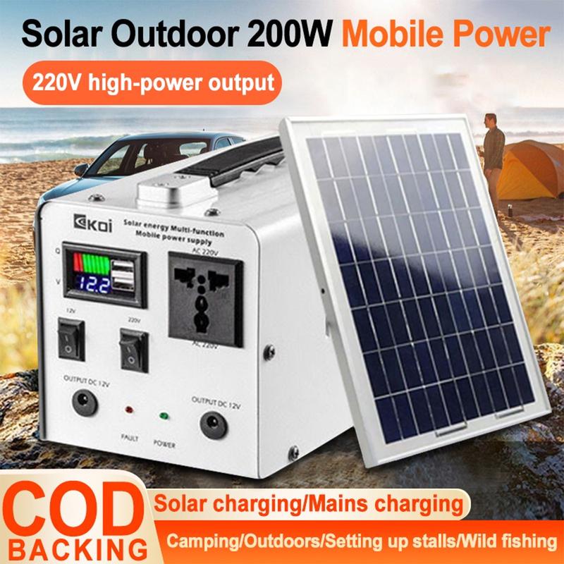 Solar Power Station 220V 200W Portable 78800 mAh Output Emergency ...