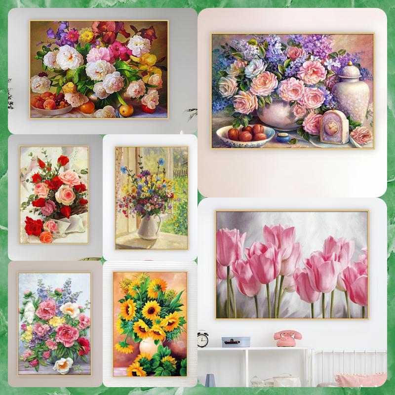 【KS】Upgraded canvas Fresh flower 5d Diamond Painting set Ful - TikTok ...