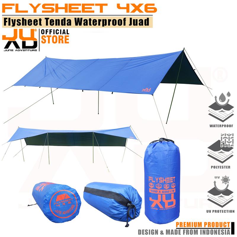 flysheet tenda 4x6 meter polyester silver waterproof origina - Shop ...
