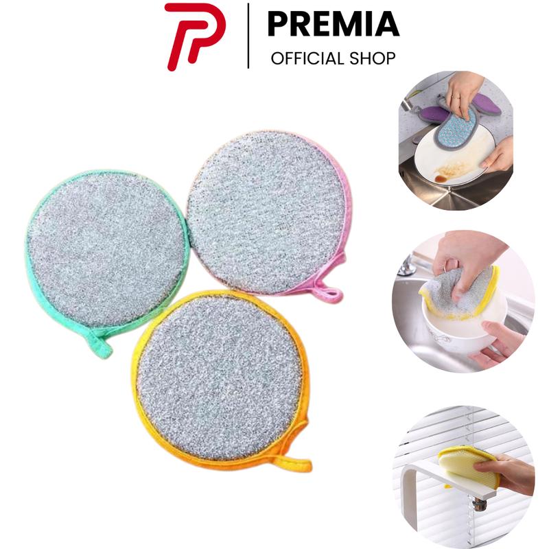 Spons Cuci Piring 2 Sisi Halus Dan Kasar Penghilang Kerak Pembersih ...