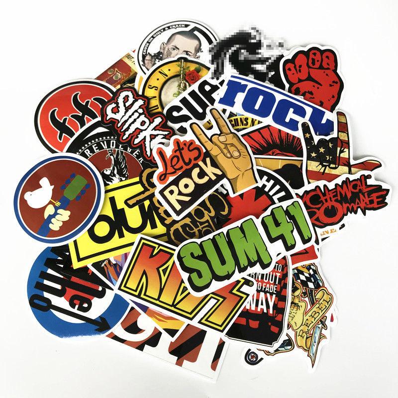 Superior Quality Rock Bands Artists Waterproof Stickers For Luggage ...