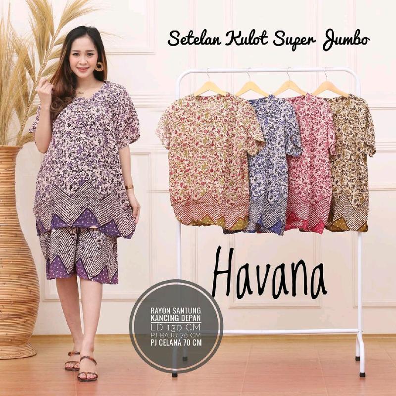 Setelan Kulot Ld 140 Cm Havana Jumbo GOGO Bahan Rayon adem Nyaman di ...