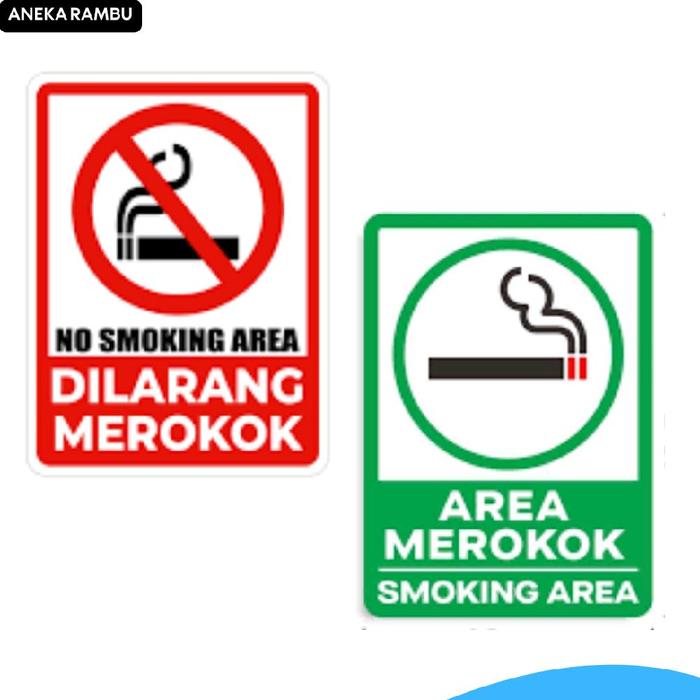 Jual Rambu Sign Dilarang Merokok | Area Merokok | Plat Acrylic Ukrn ...