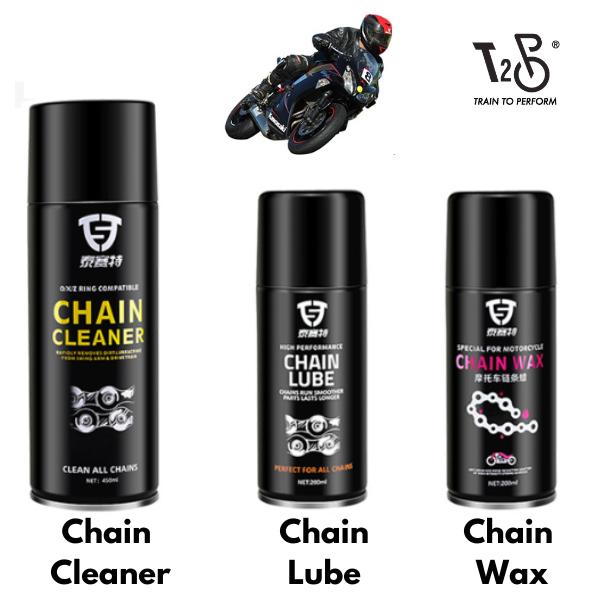 T2P Motorcycle Chain Lube, Chain Wax, Chain Cleaner Spray Tyresealant ...