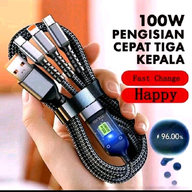 Kabel data 3in 1 100W fast charging Type C USB Micro best Quality ...