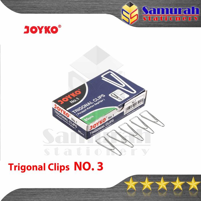 Jual Trigonal Paper Clips No 3 Joyko Per Box isi 10 pak @ 60 pcs / Clip ...