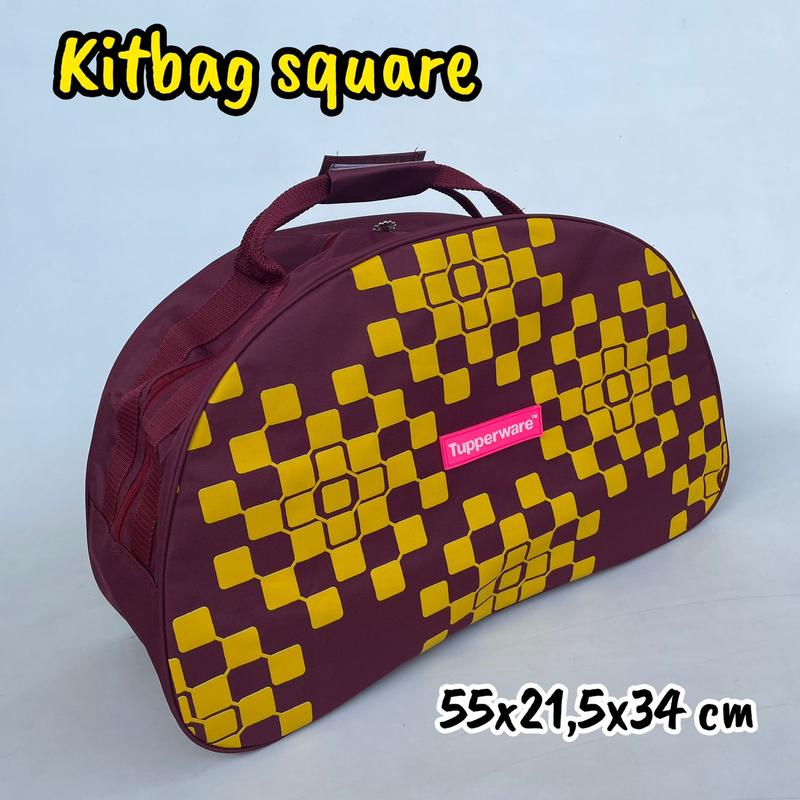 Tas piknik Kitbag motif kotak cap karet zipper bunga es - Shop | Tokopedia