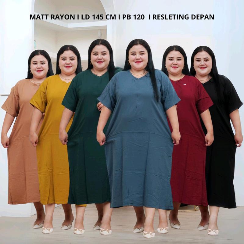 Dress Big Size Rayon Daster Jumbo Polos Busui Resleting Depa - Shop ...