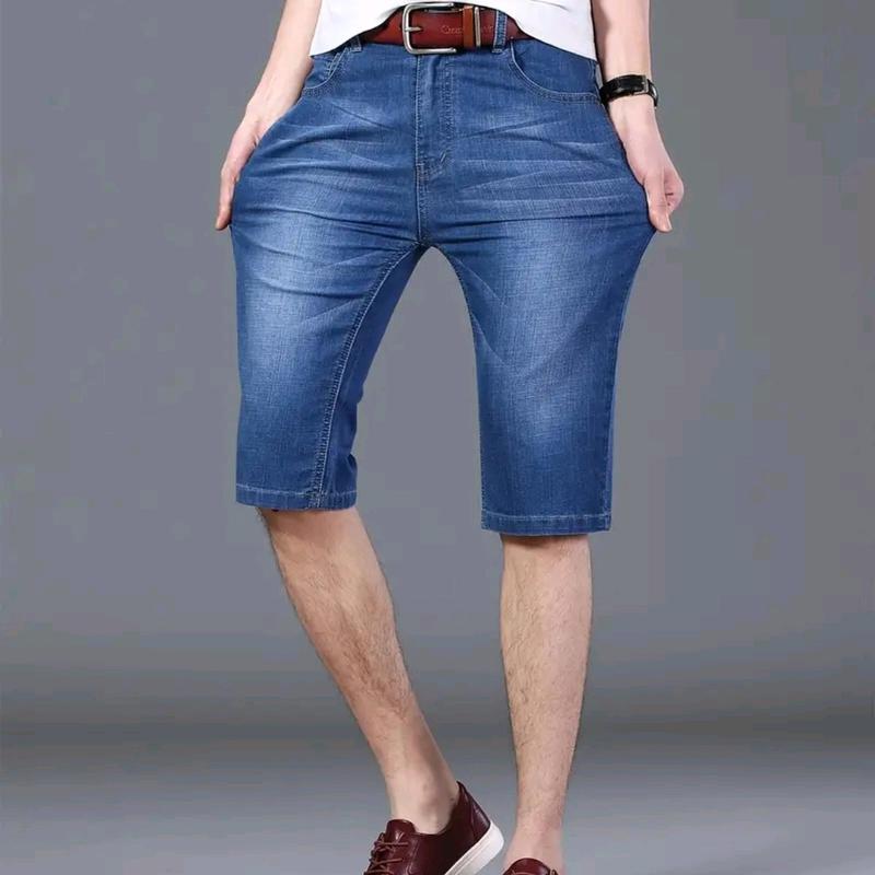 Men's Casual Denim Shorts, Knee-Length Jorts With Pockets, Summer ...