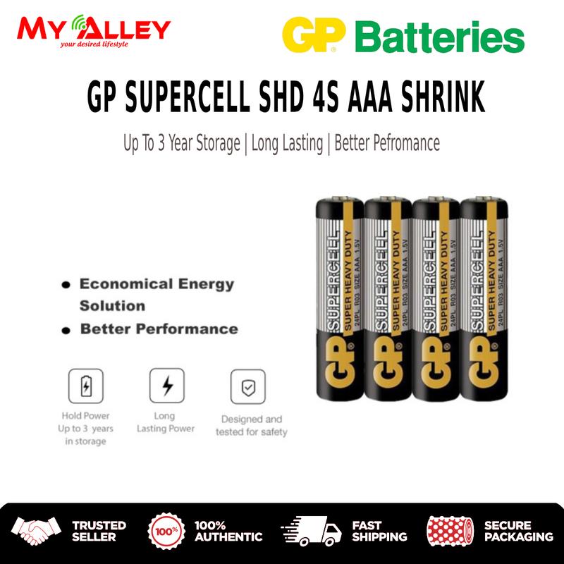 GP Supercell Super Heavy Duty Batteries: AA & AAA (4-Pack Shrink ...