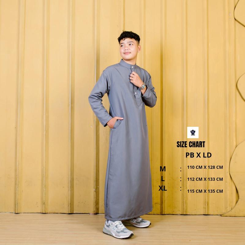 Jubah Gamis Pria Dewasa Remaja Muslim Gamis Jubah Pria polos - Shop ...