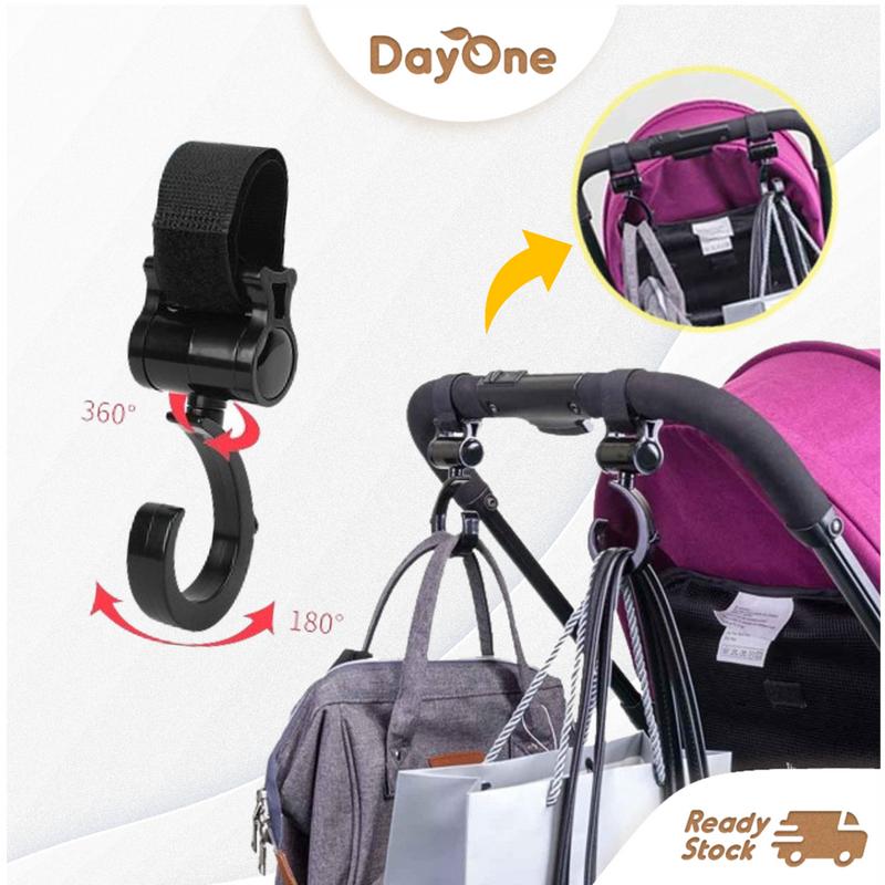 Day One Baby Stroller Hook 360° Degree Rotatable Hook Cart Hooks ...