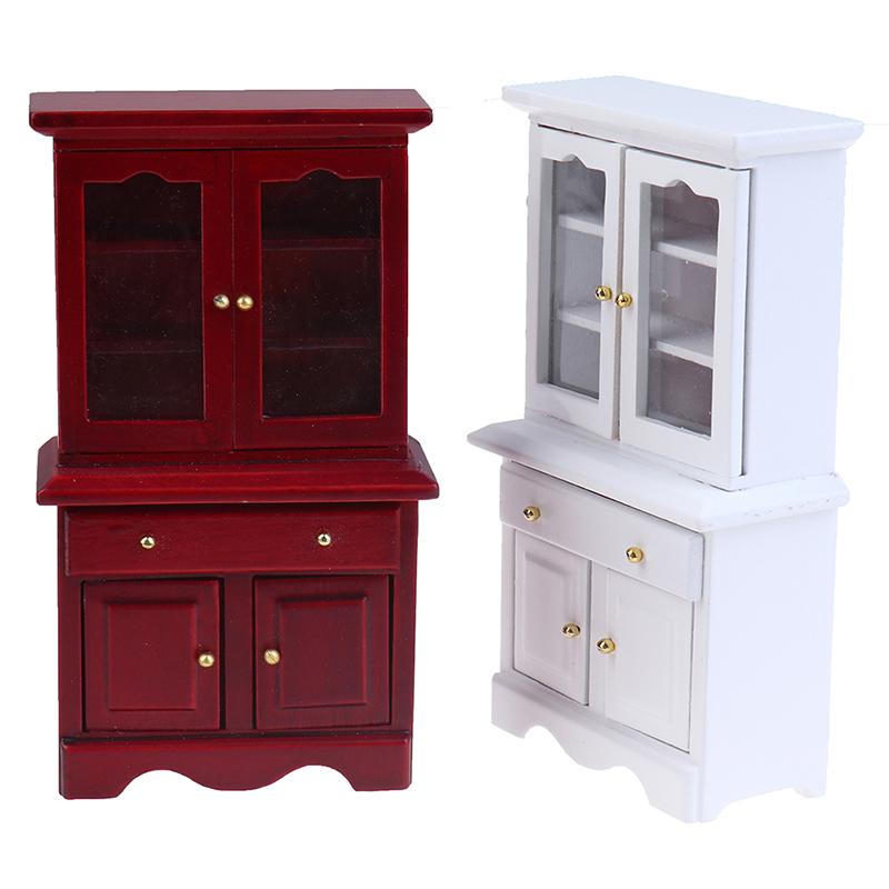 Perabot miniatur untuk rumah anak patung, kabinet kayu pelbagai ...