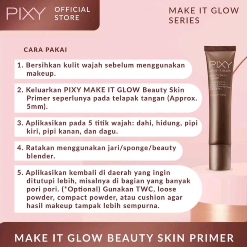 PIXY Make it Glow Primer 101 Beige 25ml Wajah Foundation - Shop | Tokopedia