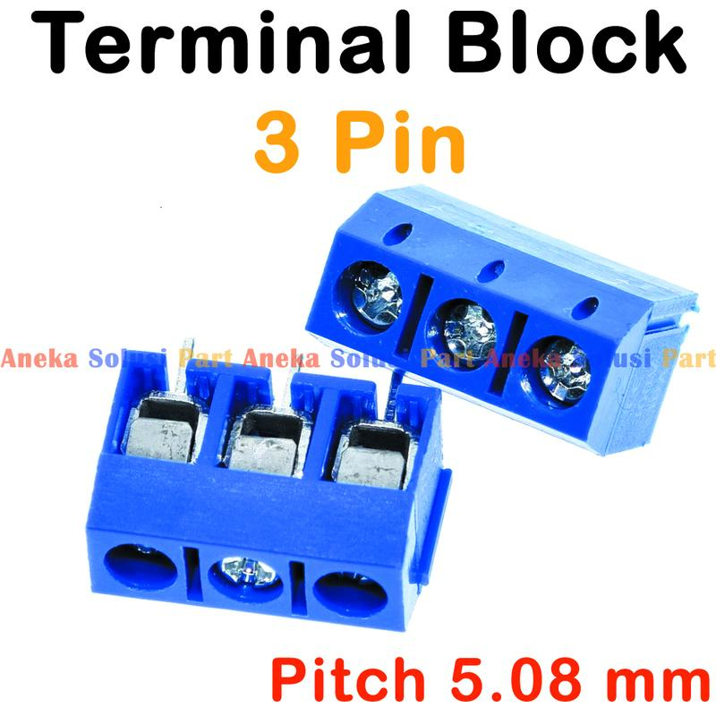 Terminal Block 3 Pin Connector Skrup Screw Pitch 5.08mm 5mm 3P - Shop ...
