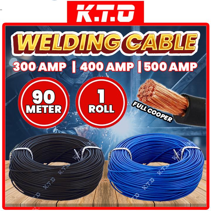 1 Roll 90M Welding Cable Heavy Duty Full Pure Copper Cable 300AMP ...