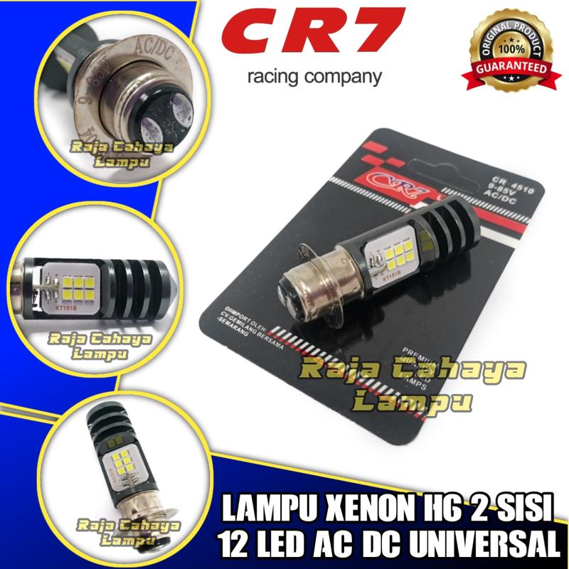 Lampu Xenon Depan LED H6 CR7 2 Sisi 12 LED AC/DC Universal Semua Motor ...