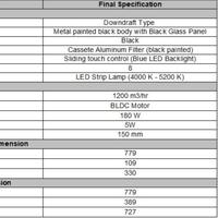 Promo Modena DX 1714 DABK Downdraft Hood Stainless Steel Digital Series ...