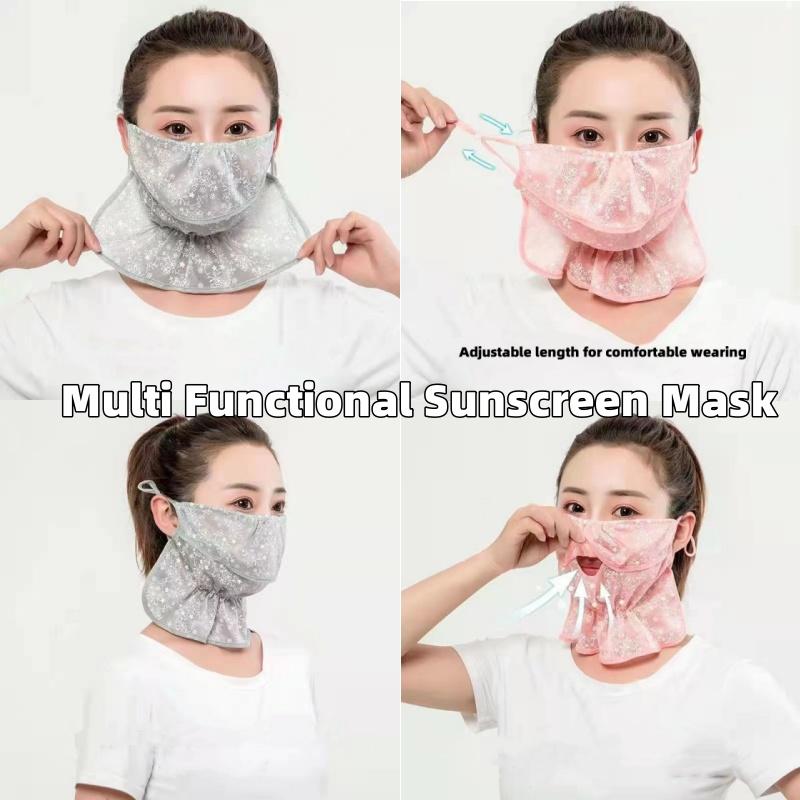 Ice Silk Open Face Mask Sun Protection UV Protection Lightweight ...