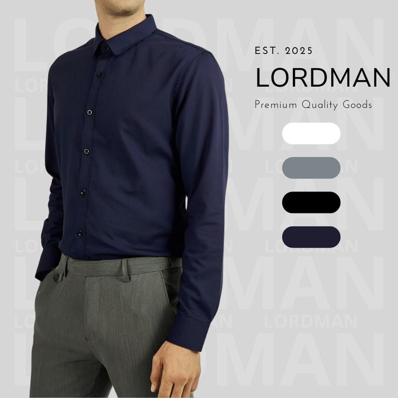 Áo sơ mi nam tay dài LORDMAN form slimfit, áo sơ mi đen chất - TikTok ...