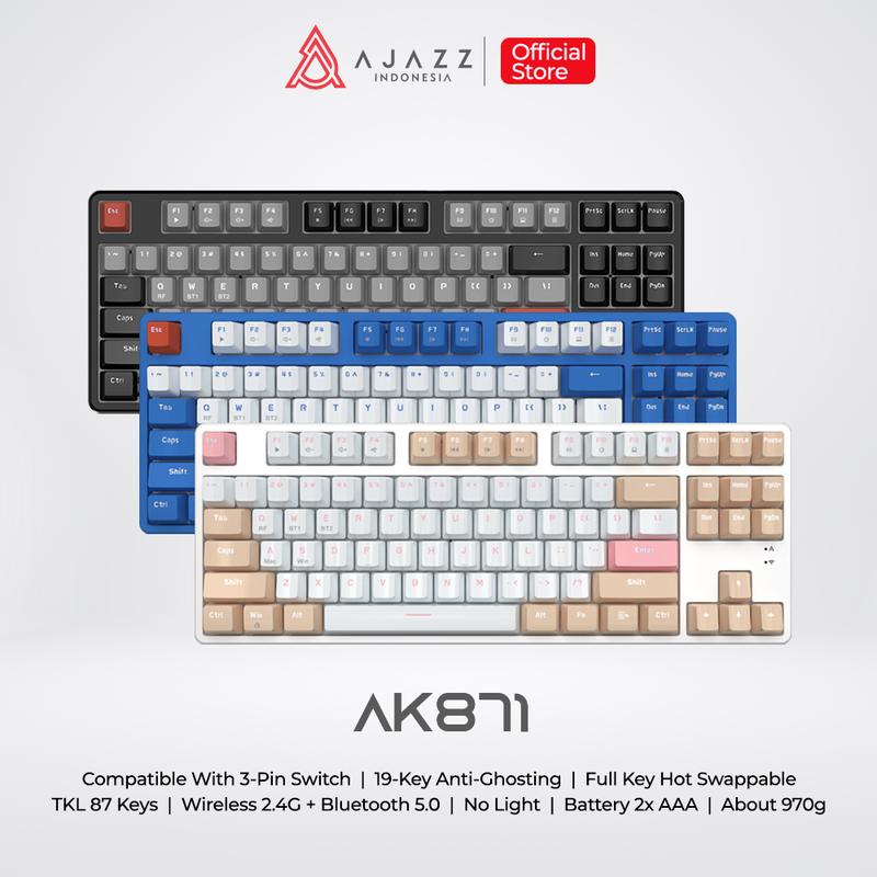 Ajazz AK871 TKL Layout 87 keys Keyboard Gaming Mechanical Dual - Shop ...