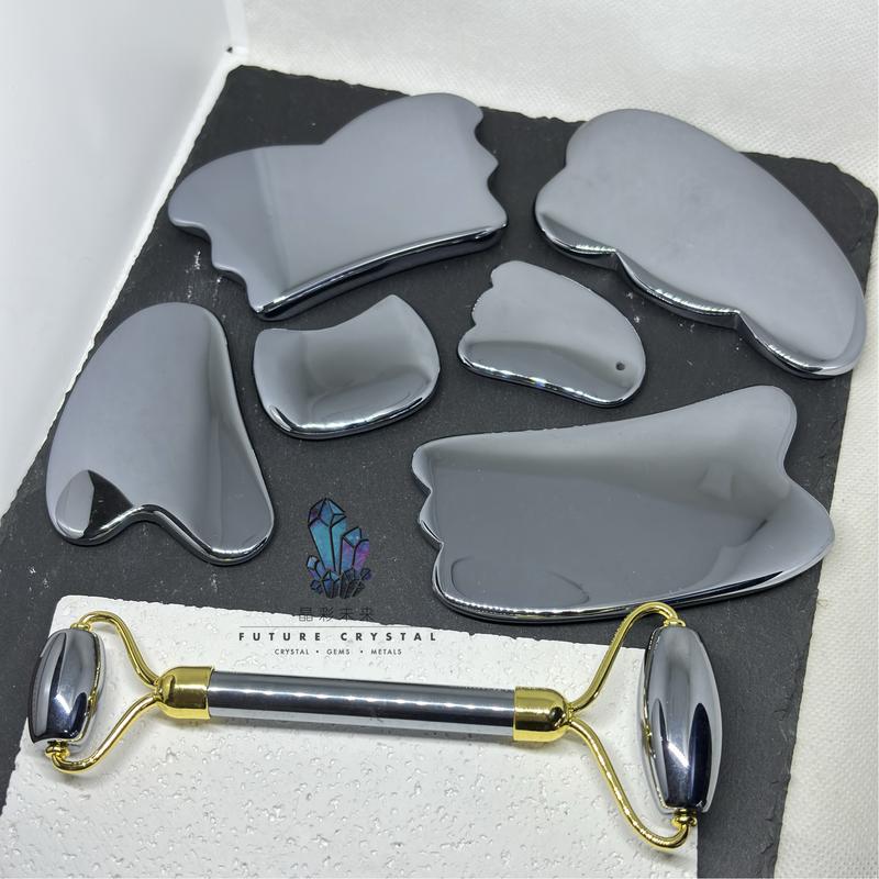 Alat Urutan / Pengikis Gua Sha / Set Urutan Kecantikan Batu Terahertz ...