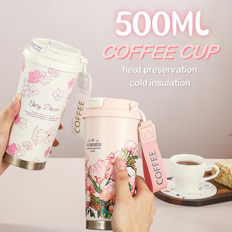 Brioo 500ML Stainless Steel Coffee Cup With Leakproof Lid Vacuum ...
