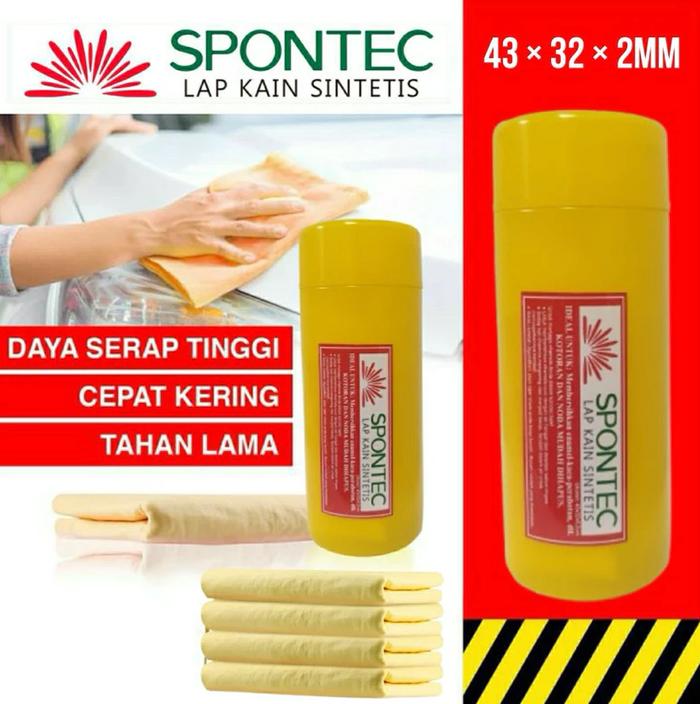 Promo Kain Lap Chamois Tabung SPONTEC Tebal 2mm Ukuran 43x32cm Lebar ...