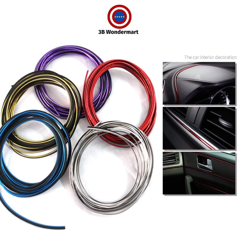 5m Car Interior Decorative Trim Stickers Lining Strip Door Dashboard ...