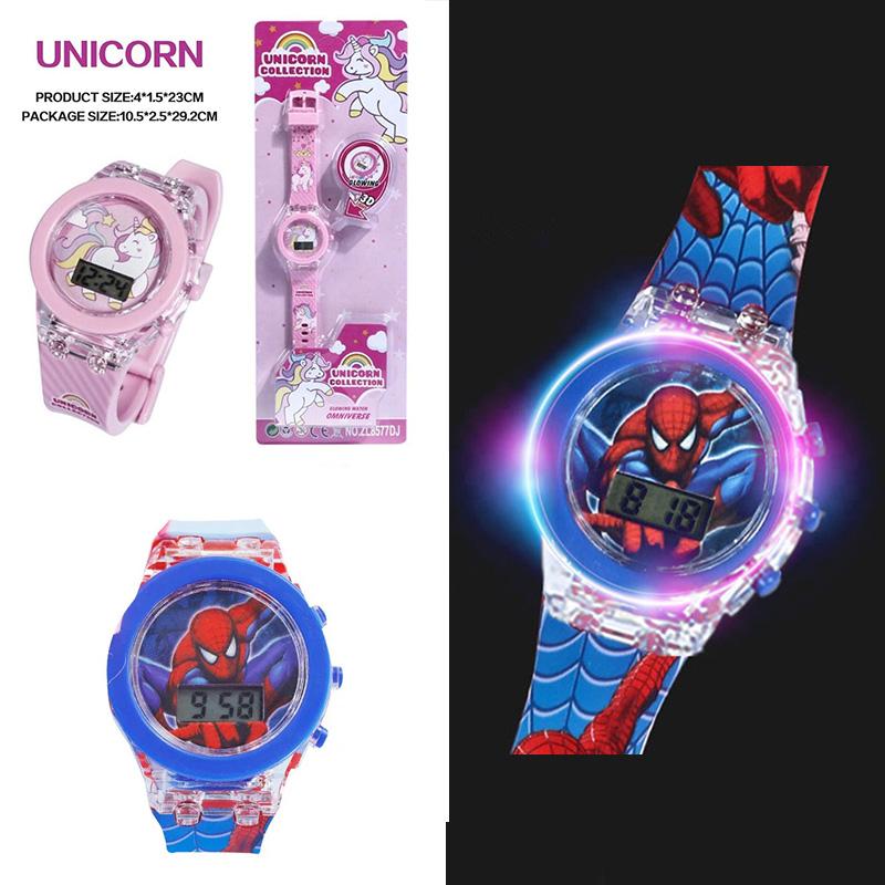 Kids Watches Spider Man Watch Night Light Digital Watch for Children's ...