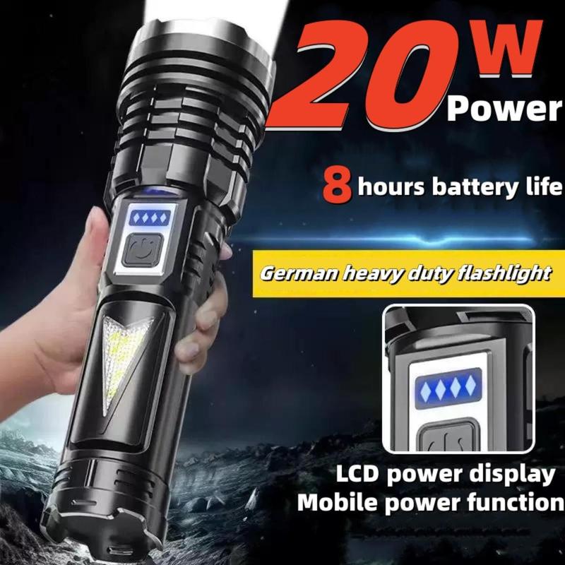 German 20w outdoor tactical heavy-duty rechargeable flashlight - TikTok ...