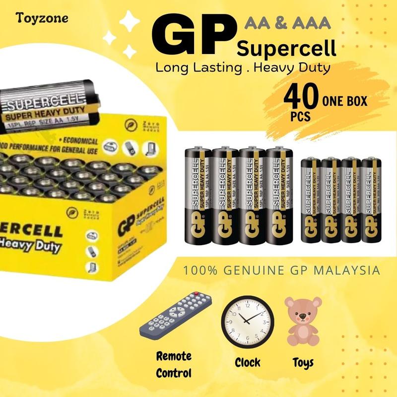 GP Supercell Super Heavy Duty Genuine Long Lasting AA & AAA Battery ...