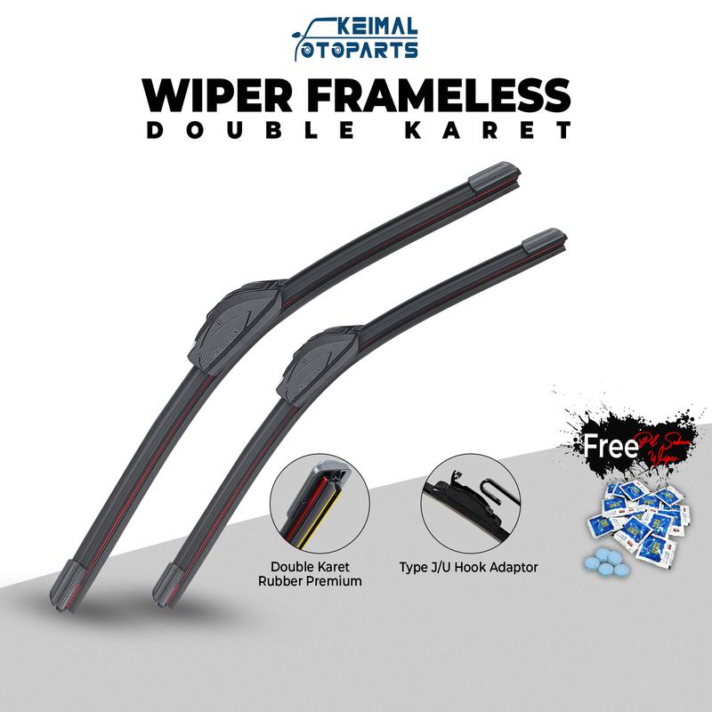 Wiper Dual Karet Mobil Bonus Pil Sabun Wiper 1 Set Kiri dan Kanan ...