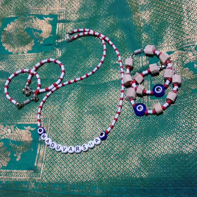 JMD HANDMADE Paal Mani with Name mix Evil Eye set - TikTok Shop Malaysia