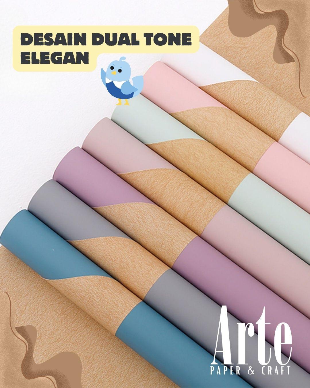ARTE 20 Lembar Solid Dual Tone Kayu Kertas Buket Korea Bunga Flower ...