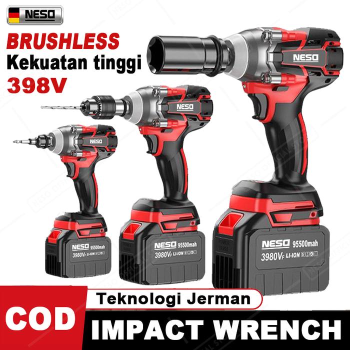 Promo NESO Brushless Impact wrench Cordless 398V 450NM bor impact ...