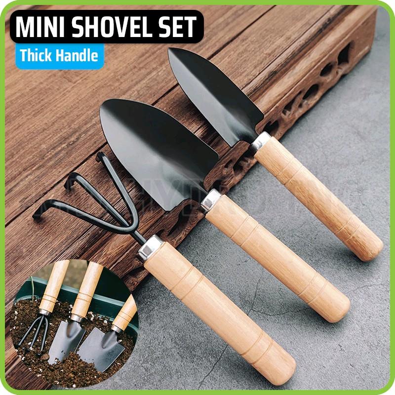 3 Pcs Mini Gardening Shovel Set-Sekop Garpu Kecil Gagang Kay - Shop ...