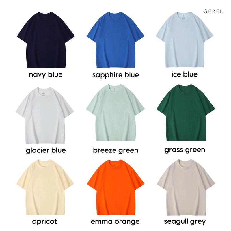 GEREL 240 GSM Tshirt Kaos Polos Heavyweight Cotton Combed Siro - Shop ...