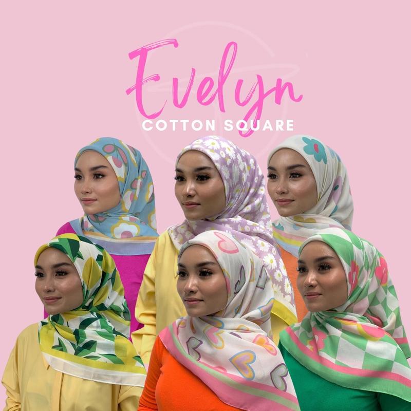 Teera Bellesa Evelyn Square Cotton Printed - TikTok Shop Malaysia