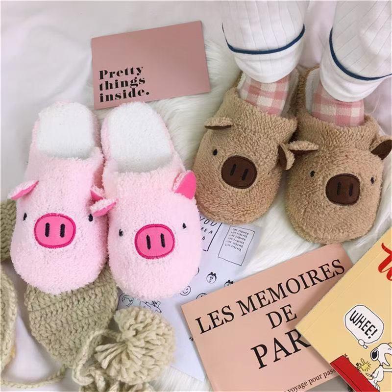cute Cartoon Pig Cotton slippers indoor slipper Non slip fla - TikTok ...