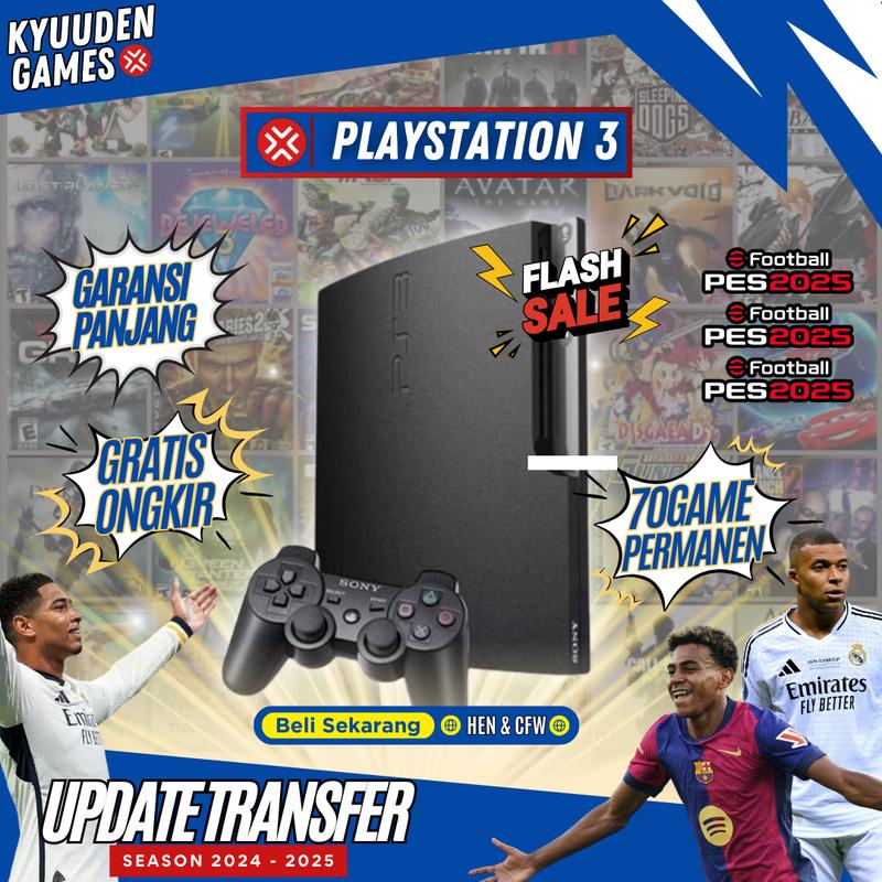 SONY PS3 Playstation 3 Slim CFW Hen Full Games 120/160/250/320/500 ...