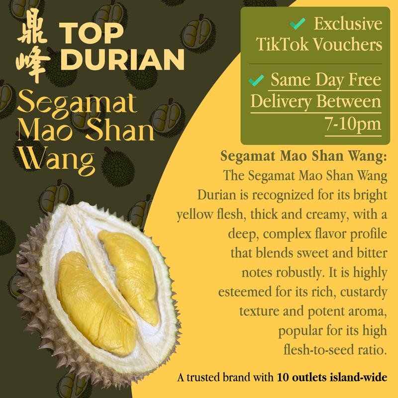 Segamat MSW Durian (400g per box) | Top Durian - TikTok Shop Singapore