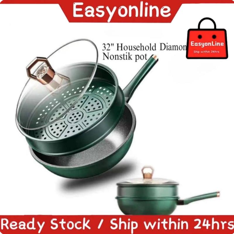 32"Household Queenn Nonstick Pot Steamer,frying pan pot with - TikTok ...