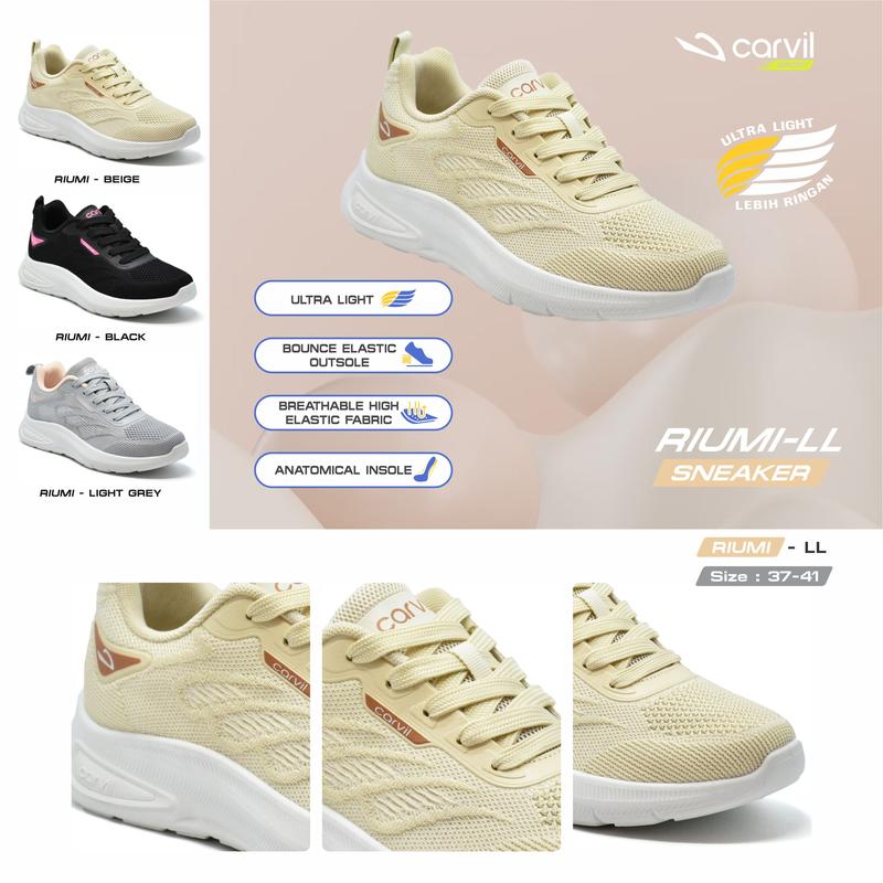 Carvil Sepatu Wanita Riumi - LL - Casual Shoes Sneaker - Shop | Tokopedia