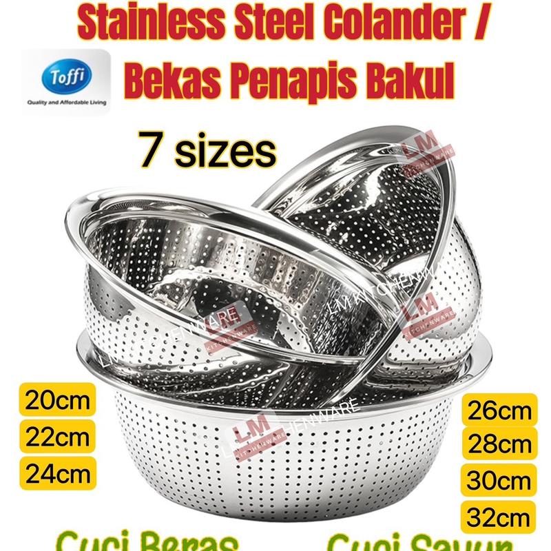STAINLESS STEEL COLANDER ROUND RICE SLOTTED BASIN MESH SIEV - TikTok ...