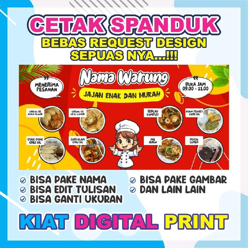 Spanduk / Banner Warung Makanan Jajanan v3 Bebas Request Design - Shop ...